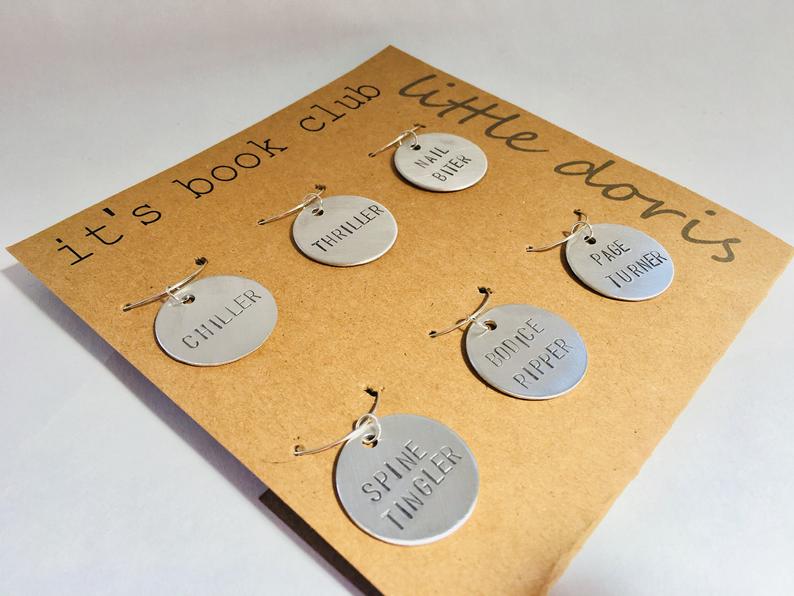 book club wine glass charms – little doris