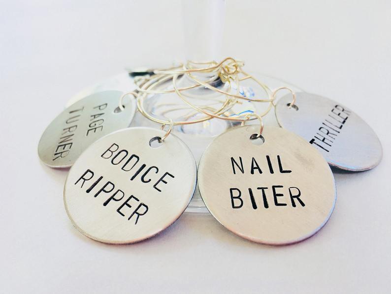 book club wine glass charms – little doris