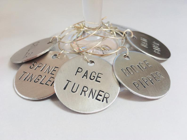 book club wine glass charms – little doris